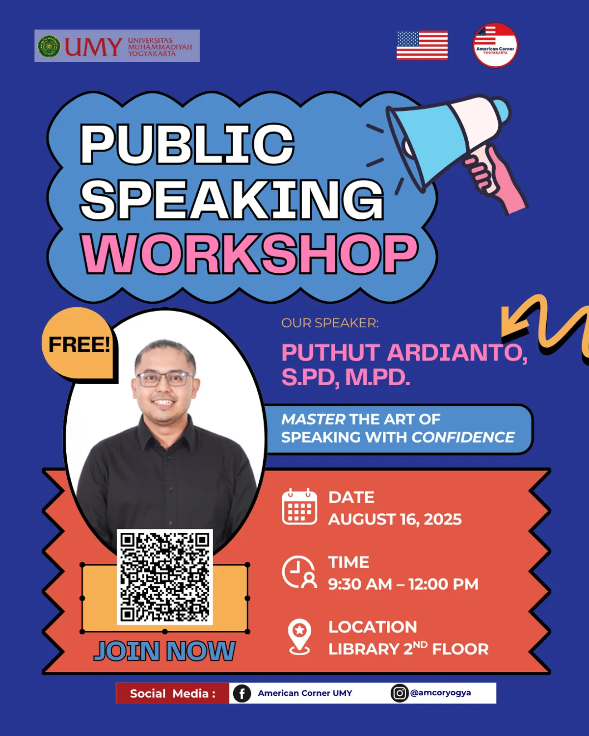 Certificate of Public Speaking Workshop by American Corner Yogyakarta
